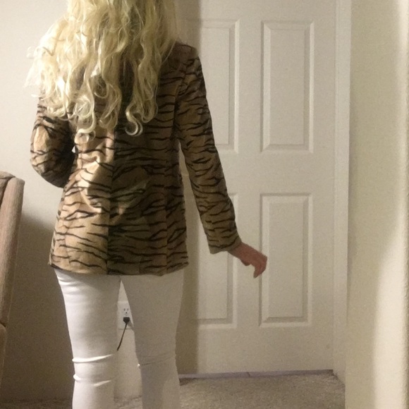 Vintage | Jackets & Coats | Vintage Tiger Print Velvet Blazer | Poshmark